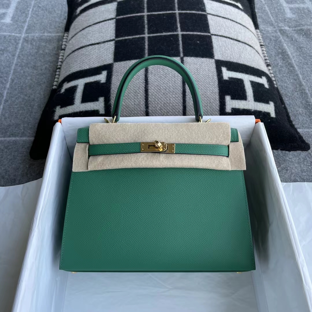 【Hermes Heaven】Hermes Heaven Kelly Sellier 25CM U4 Vert Vertigo Epsom ...